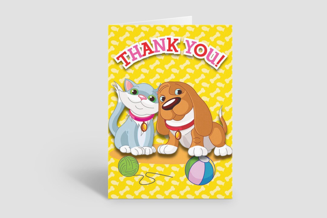 Cute Kitten and Puppy Thank You Note Cards - 10 Boxed Cards & Envelopes ...