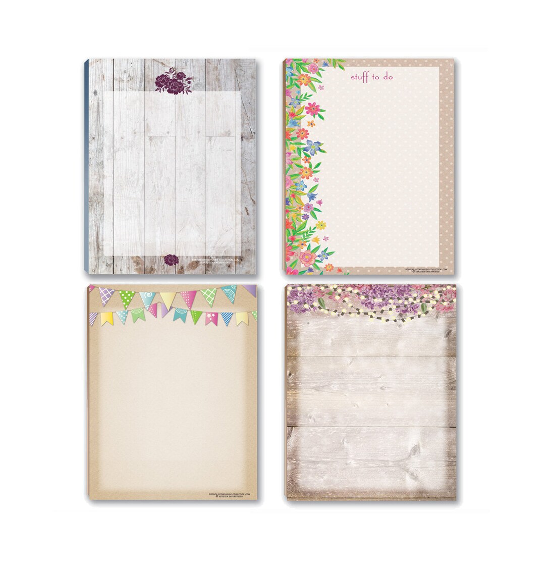 Rustic Notepad Assorted Pack - 4 Rustic Wood Notepads- 679 - Etsy