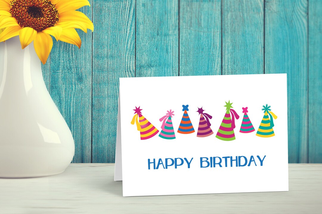 Birthday Hat Happy Birthday Cards - Blank Gift Birthday Cards - Boxed ...