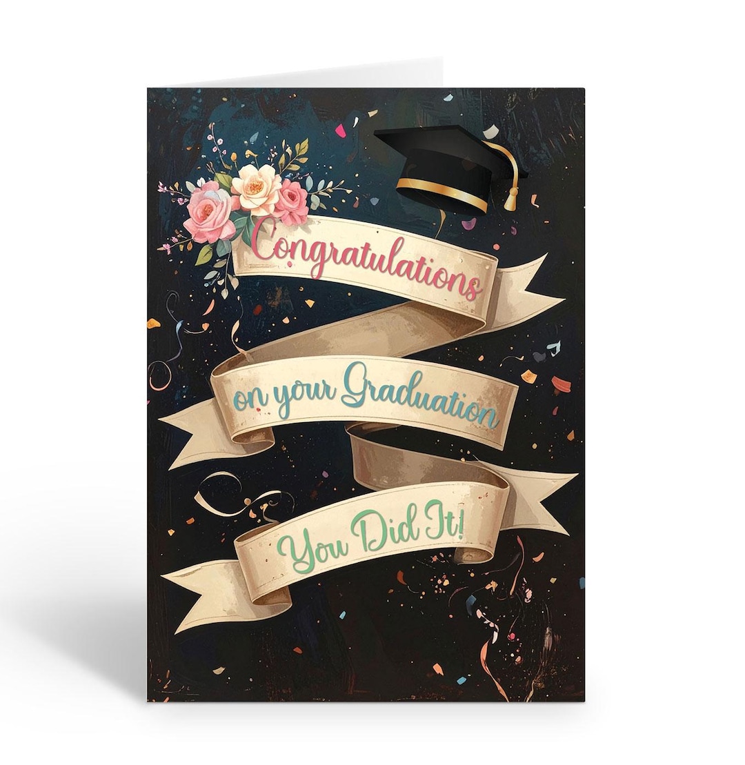 Classy Congratulations Grad Greeting Card - 1 Single Card With Envelope ...