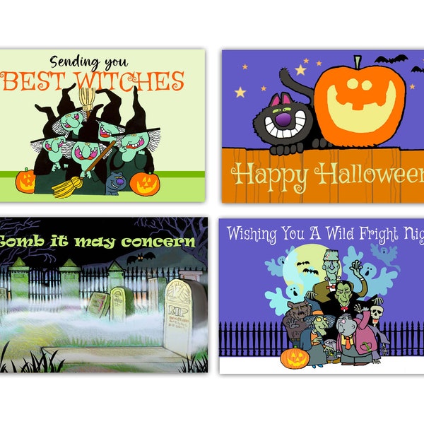 Halloween Postcards - Etsy