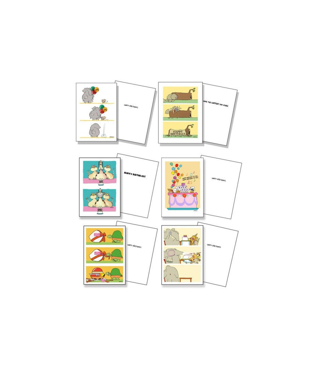 Cute Assorted Kids Birthday Card Pack - Set of 12 Bithday Cards ...
