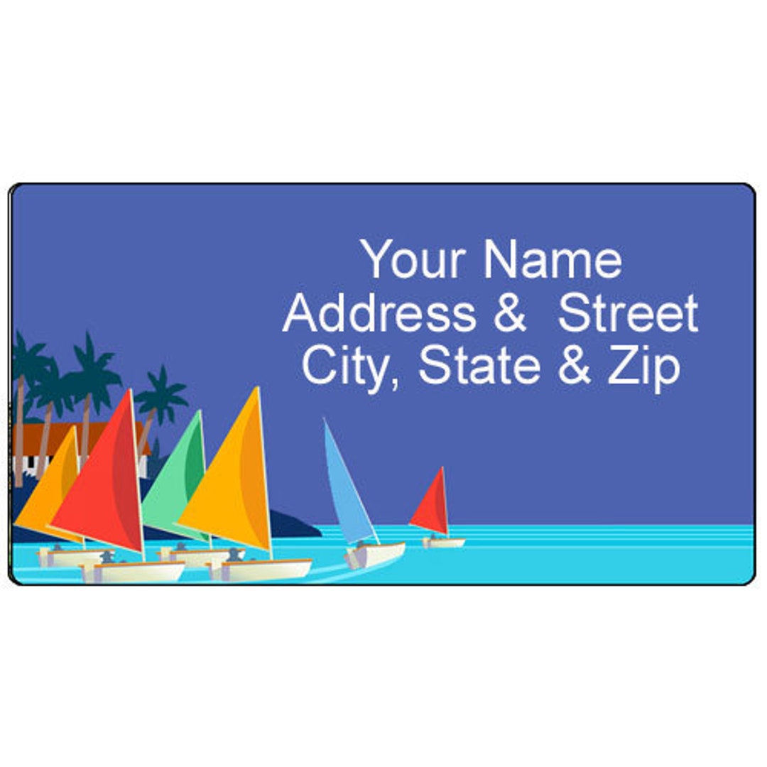 Sailboats Personalized Return Address Label -sailing Fun - Customized ...