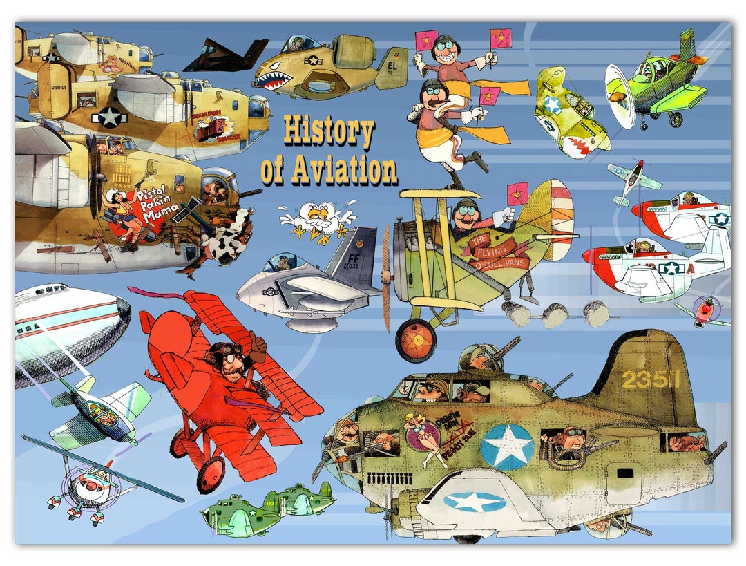 Airplane 1000 Piece Puzzle - History of Aviation - Funny Airplane ...