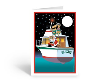 Christmas Cards Holiday Cards Christmas Card Set Sailboat - Etsy
