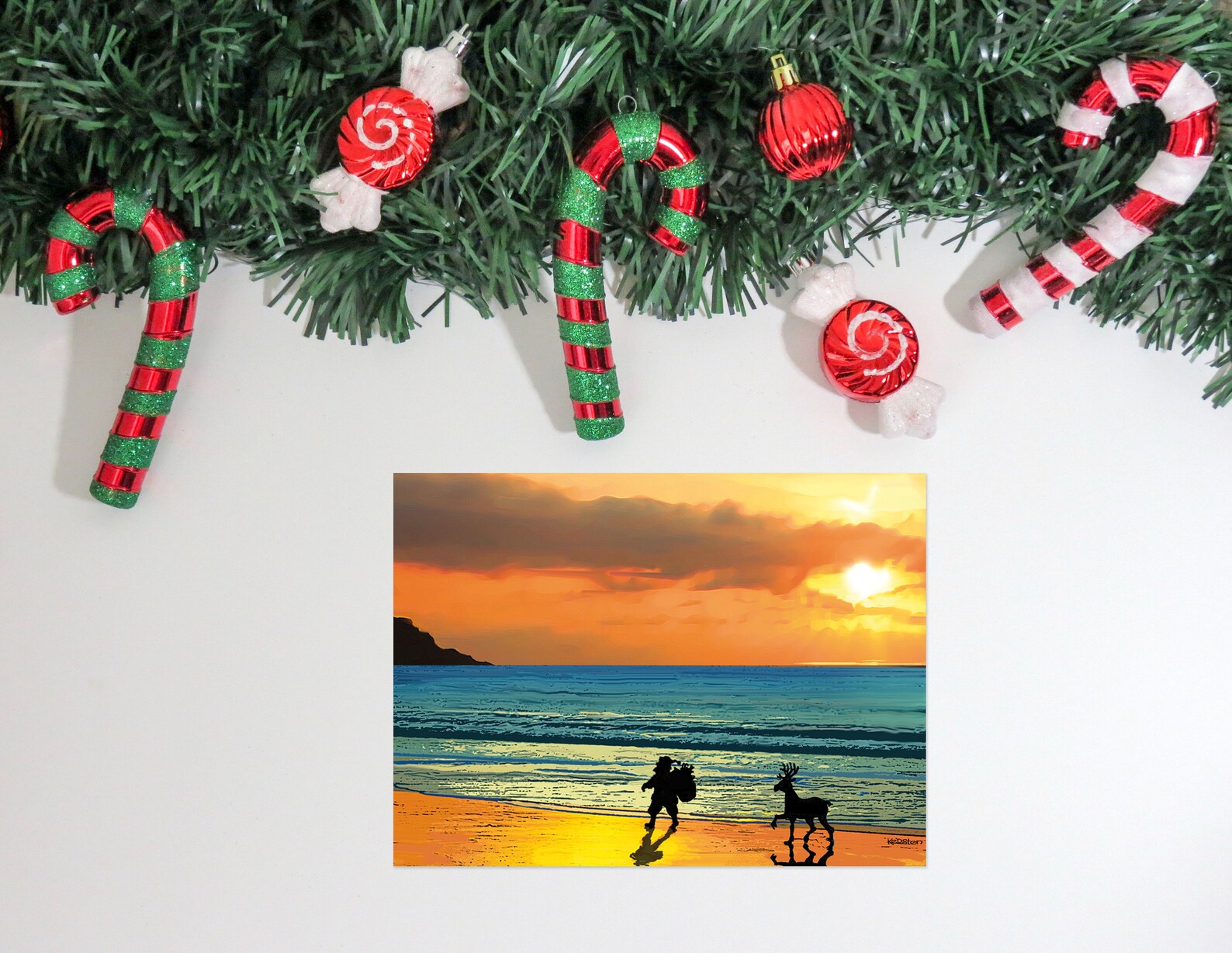 Beach Sunset Christmas Card 18 Cards & Envelopes - Beach Christmas ...