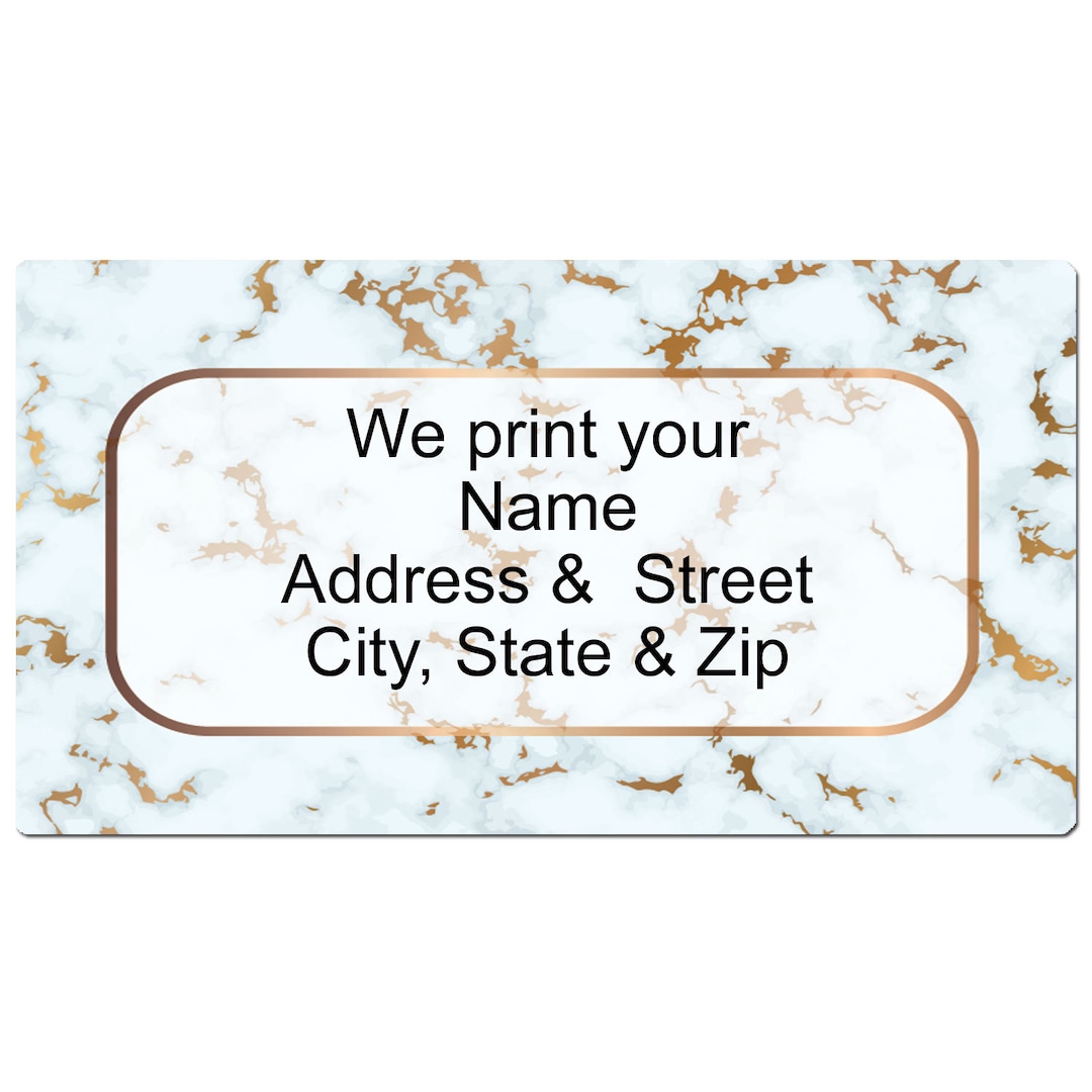 Contemporary Marble Label - Customized Return Address Label - B21290 - Etsy