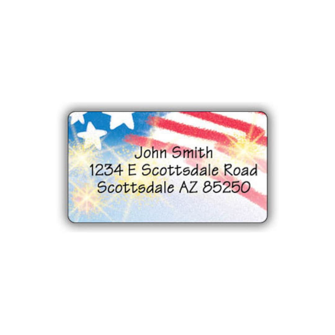 Patriotic Personalized Return Address Label - Customized Address Label ...