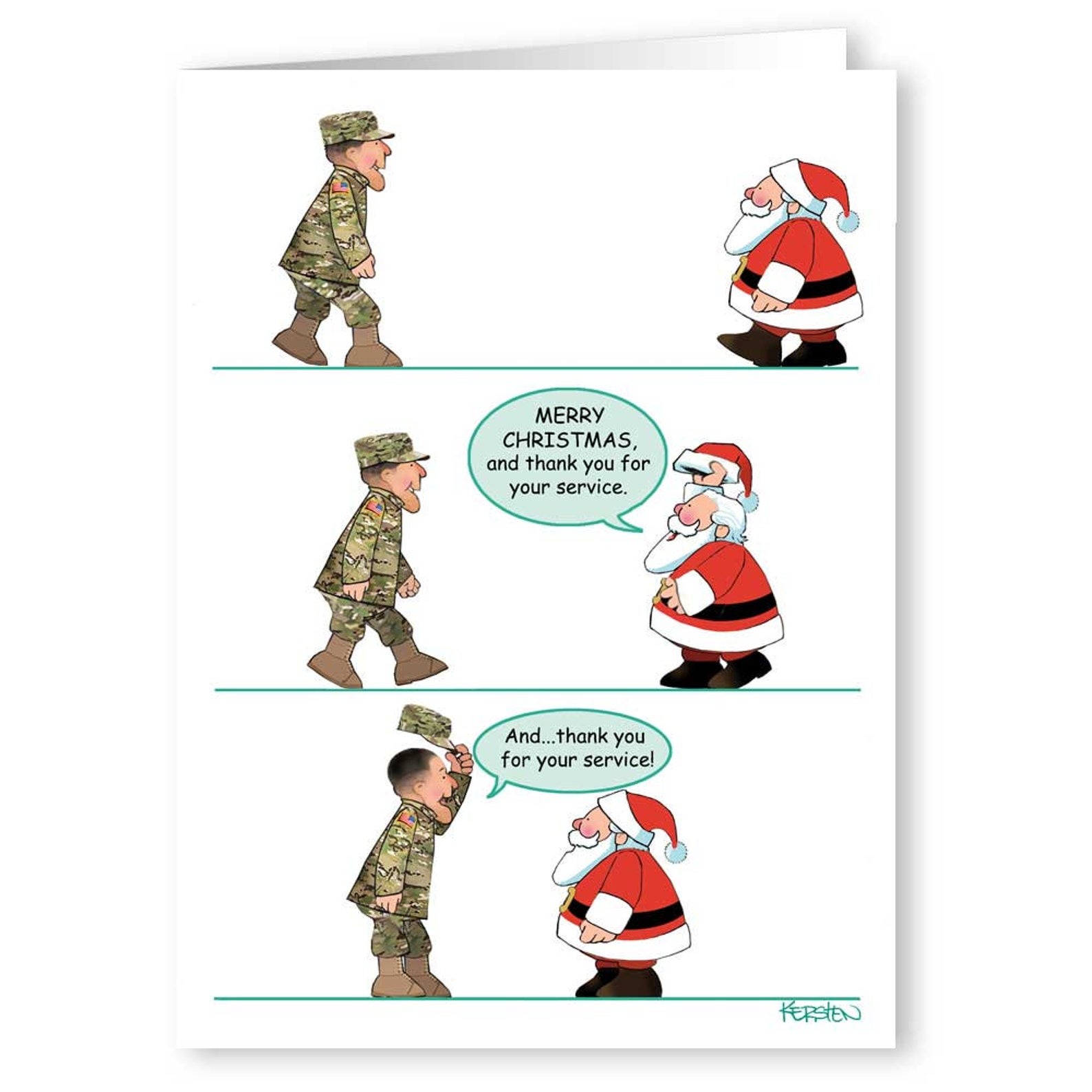 Thank You for Your Service - Patriotic Christmas Card - 18 Cards ...