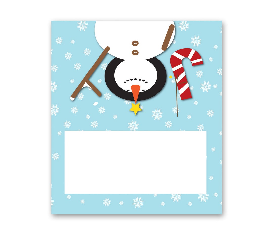 Snowman Joy Christmas Place Cards - 25 Winter Guest Seating Name Cards ...