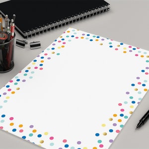 Colorful Dots Stationery - 8.5 X 11 Inches - 60 Paper Sheets - B6548 - Etsy
