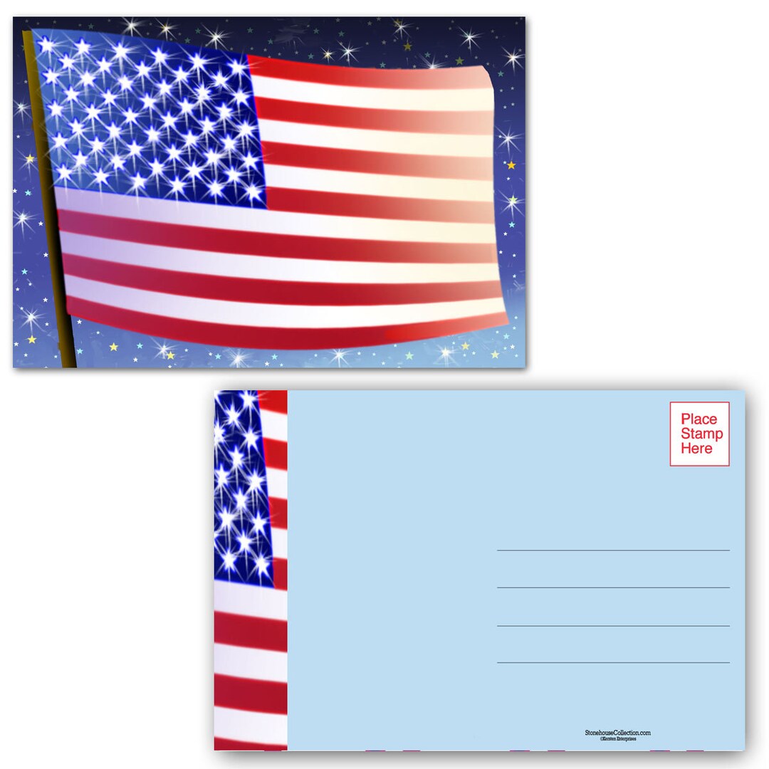 American Flag Postcards - 40 4x 6 Patriotic Postcards - USA - 17096 - Etsy