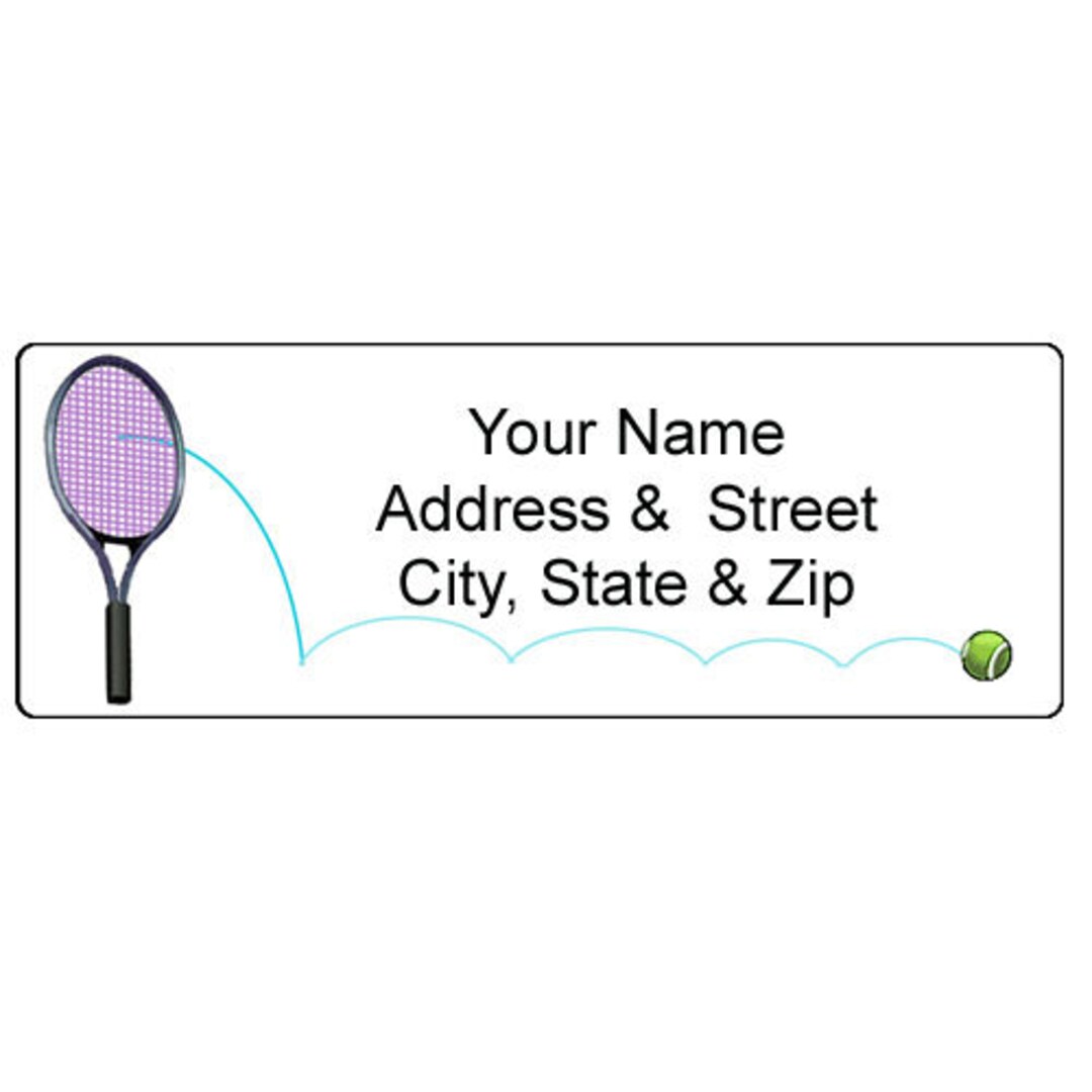 Tennis Racket Return Address Label - Sports Fun - Personalized Address ...