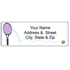 Tennis Racket Return Address Label - Sports Fun - Personalized Address ...