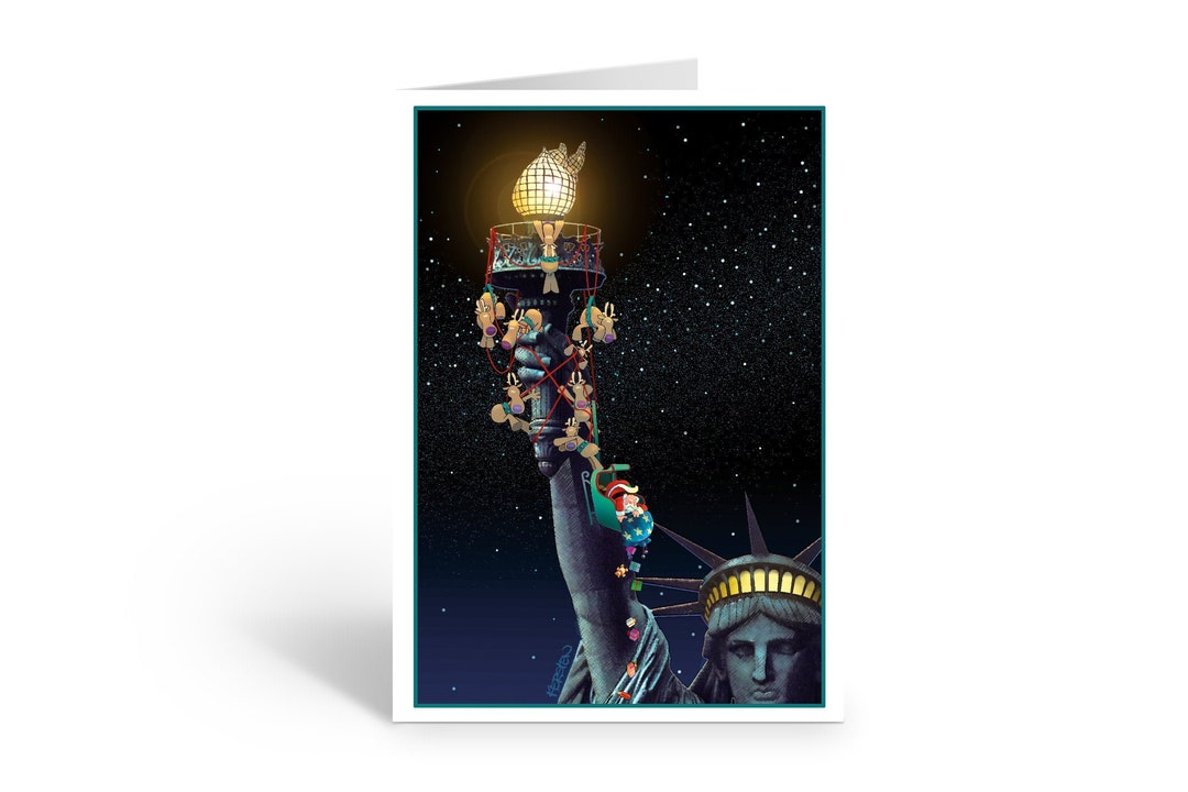 Statue of Liberty Funny Christmas Cards - 18 Cards & Envelopes - New ...