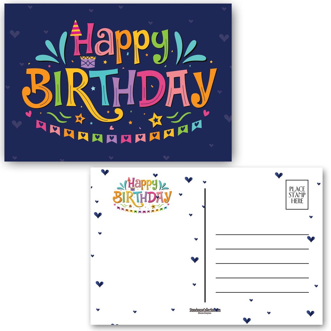 Fun and Colorful Happy Birthday Postcards - 4 X 6 Birthday Postcards ...