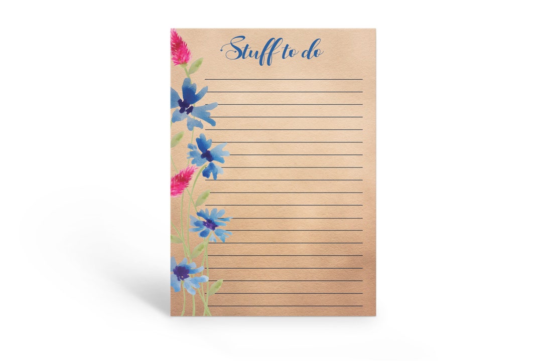 Rustic Floral Magnetic Notepad - 8.5" X 5.5" - Rustic Notepads Have 50 ...
