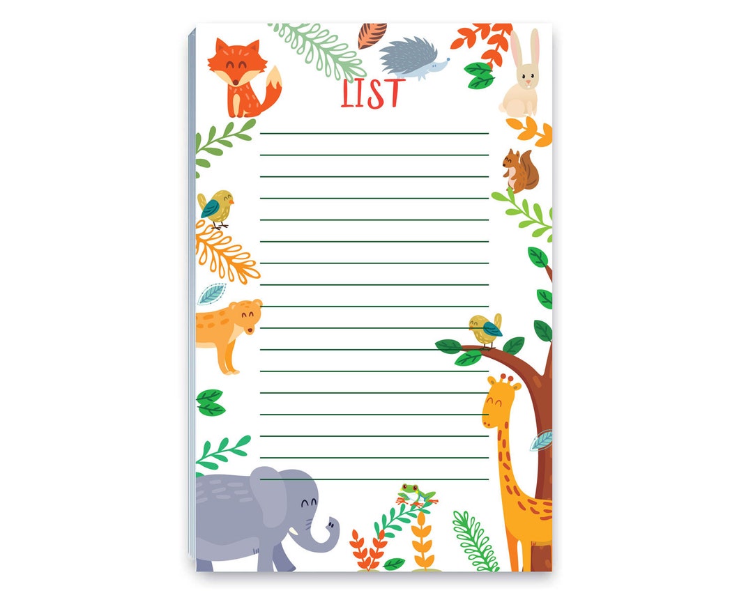 Cute Animal-themed to Do List Magnetic Notepad - 8.5" X 5.5" - 50 ...