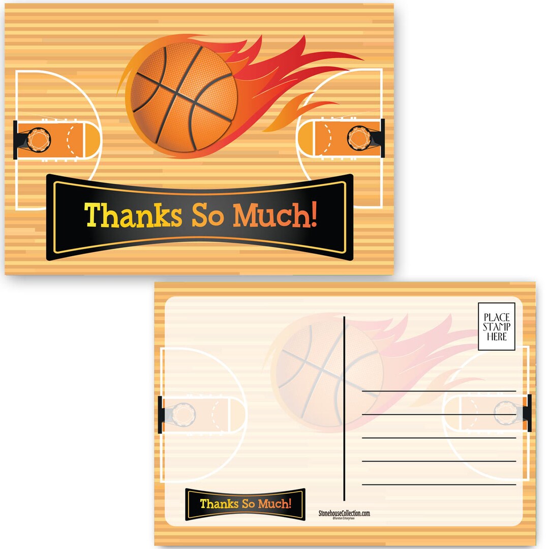 Basketball Thank You Postcards - Set of 40 Postcards - 4 X 6 Sports ...