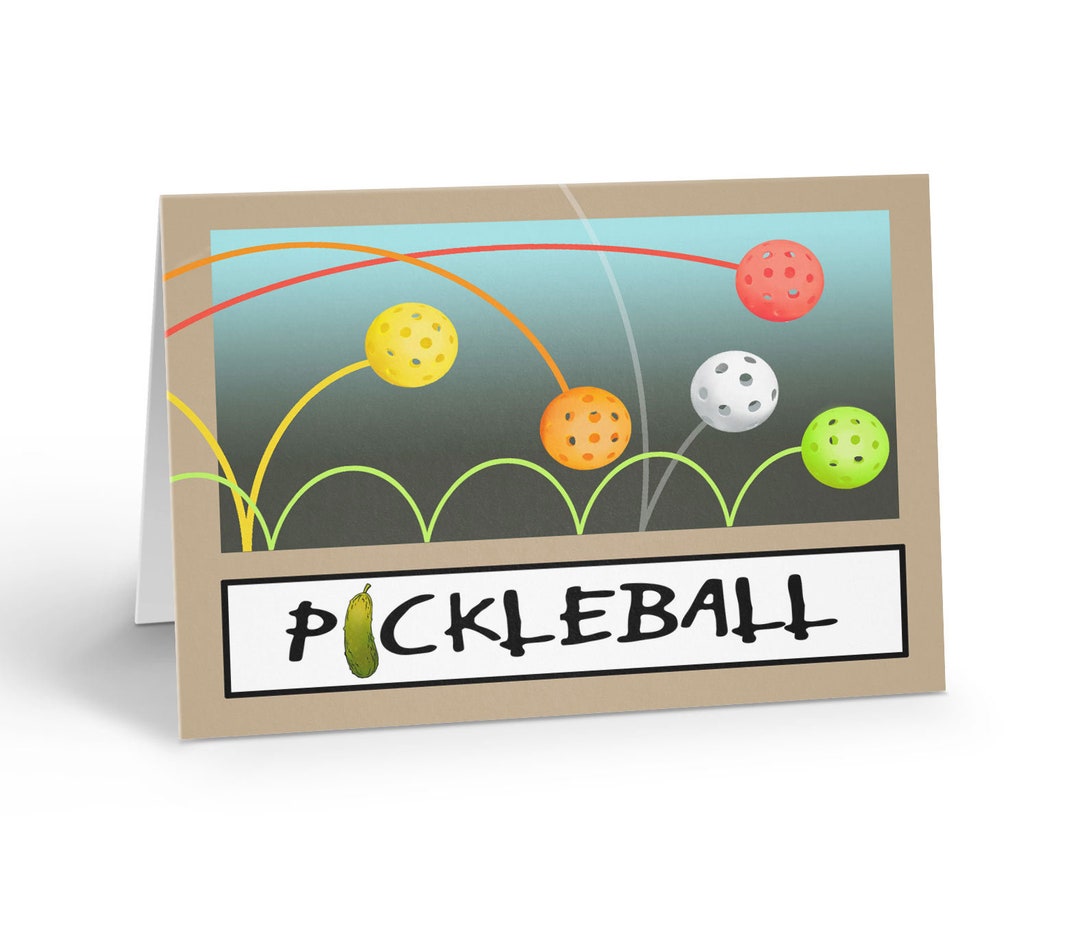 Pickleball Notecard - 10 Pickleball Note Cards and Envelopes - Sports ...