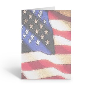 USA Patriotic Note Card - 10 American Flag Cards and Envelopes - 14355 ...