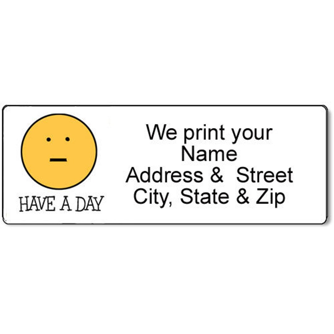 Neutral Smiley Face Customized Return Address Label - Novelty ...