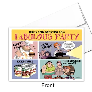 Funny Party Invitations - 25 Invites & Envelopes - Hilarious Party ...