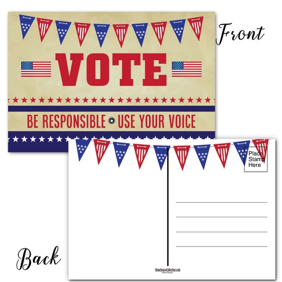 Vote Postcards 100 Pack Voting Postcards Blank Vote | Etsy