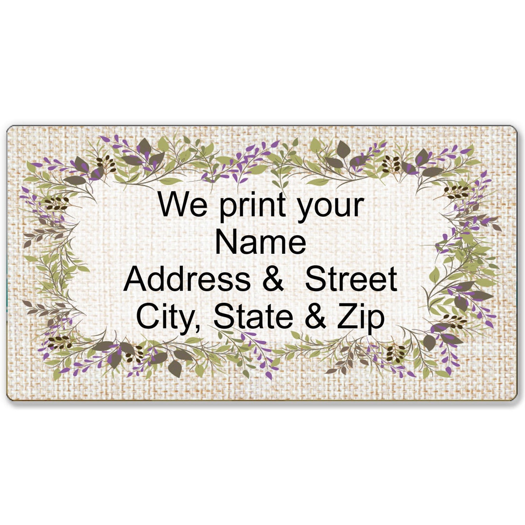 Burlap Greenery Border Address Label - Personalized Address Label ...