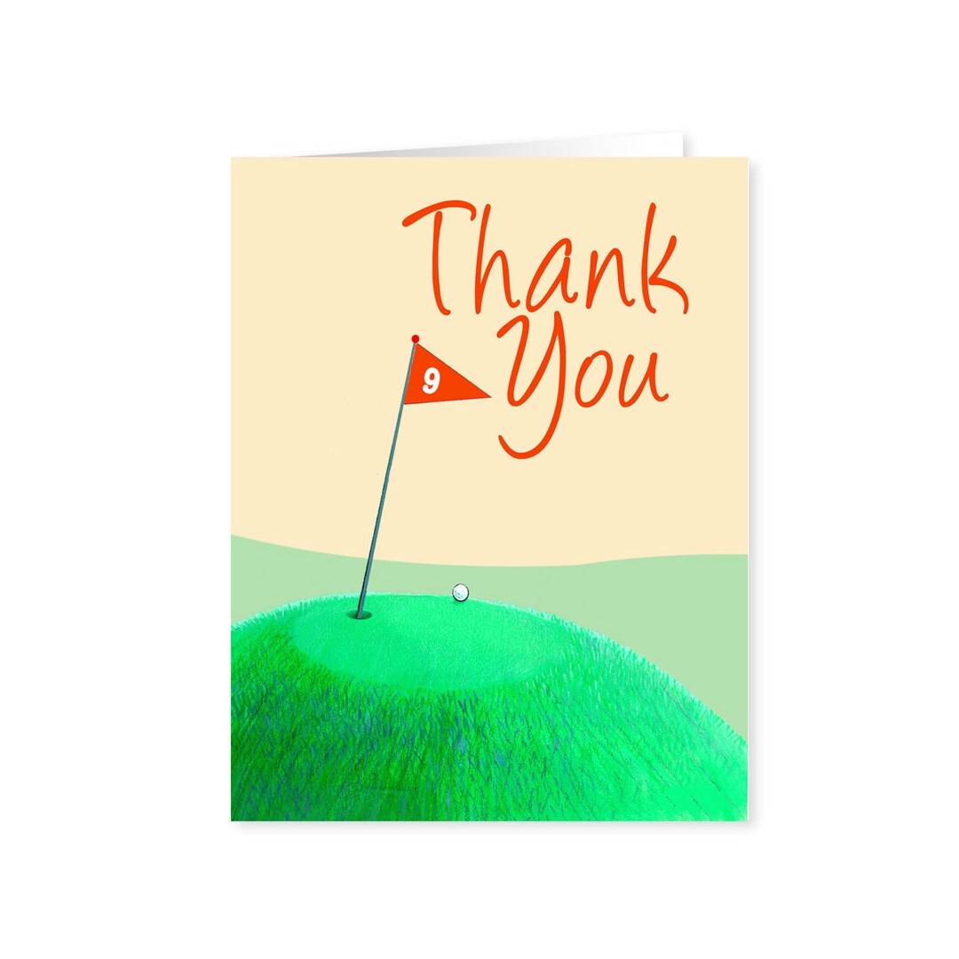 Thank You Golf Note Card - 10 Boxed Cards & Envelopes - Golfing Gift ...