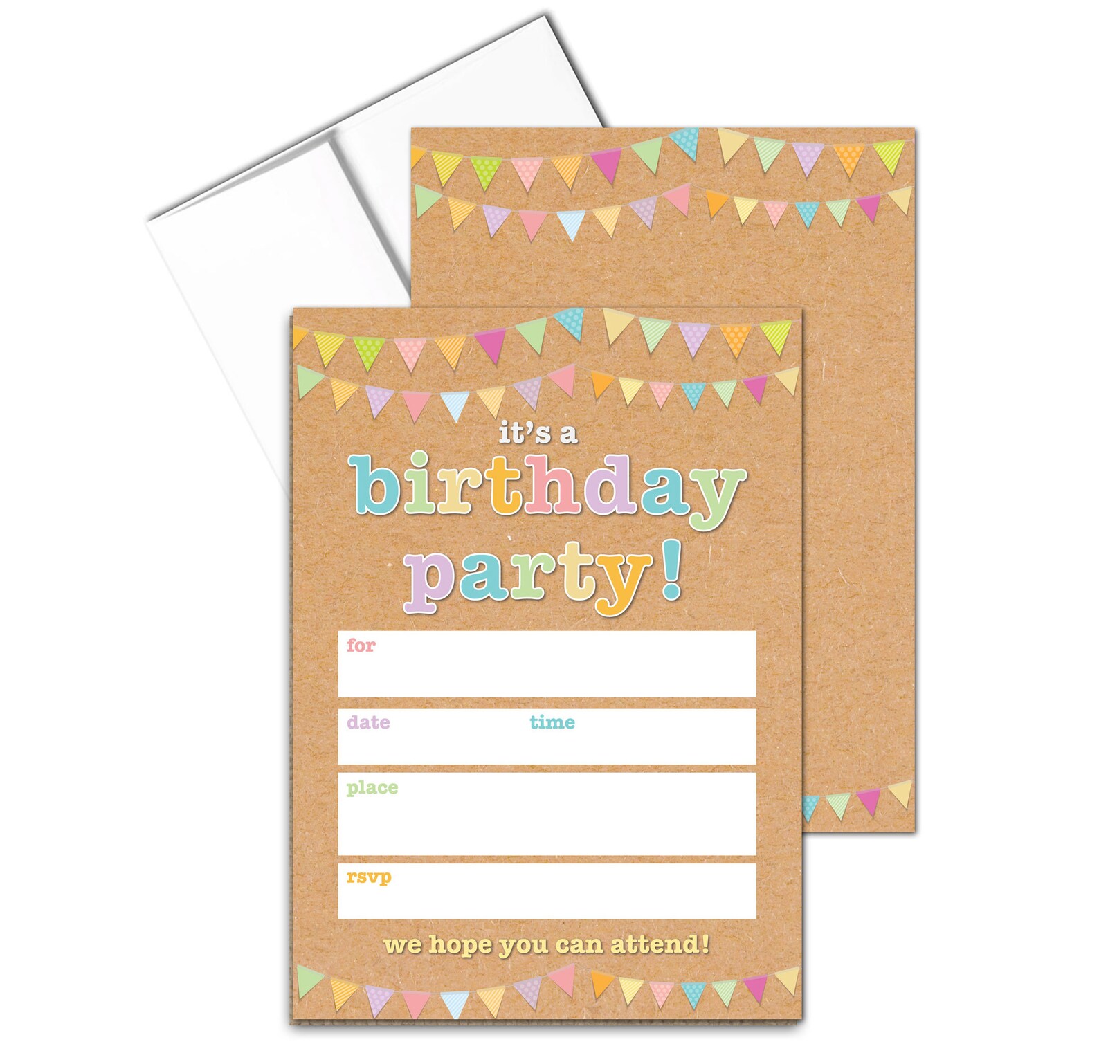 Rustic Happy Birthday Fill-in Party Invitation - 25 Invitations ...