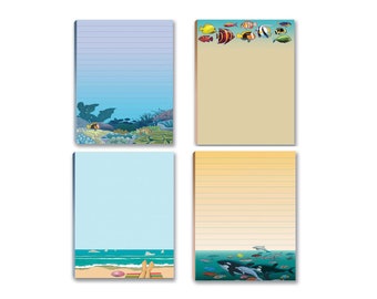 Beach Note Pad Pack 8 Assorted Beach & Ocean Theme Pads | Etsy