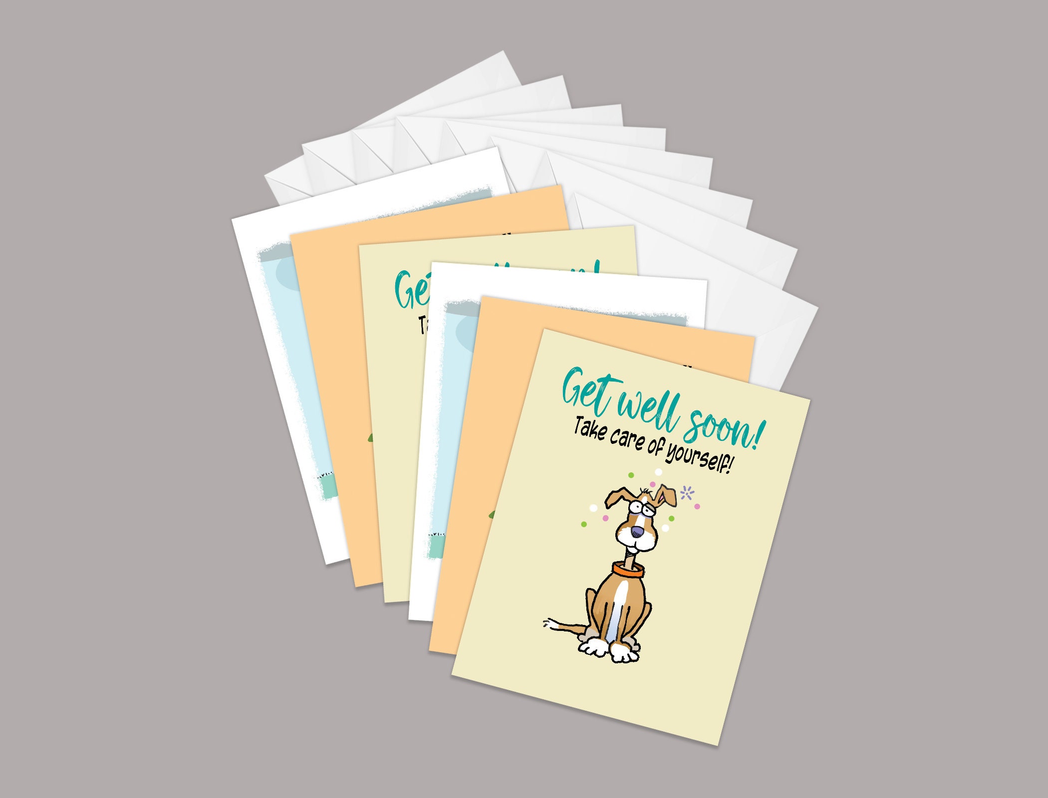 Funny Get Well Card Assortment - Full Color Front & Inside! - 3 Get ...