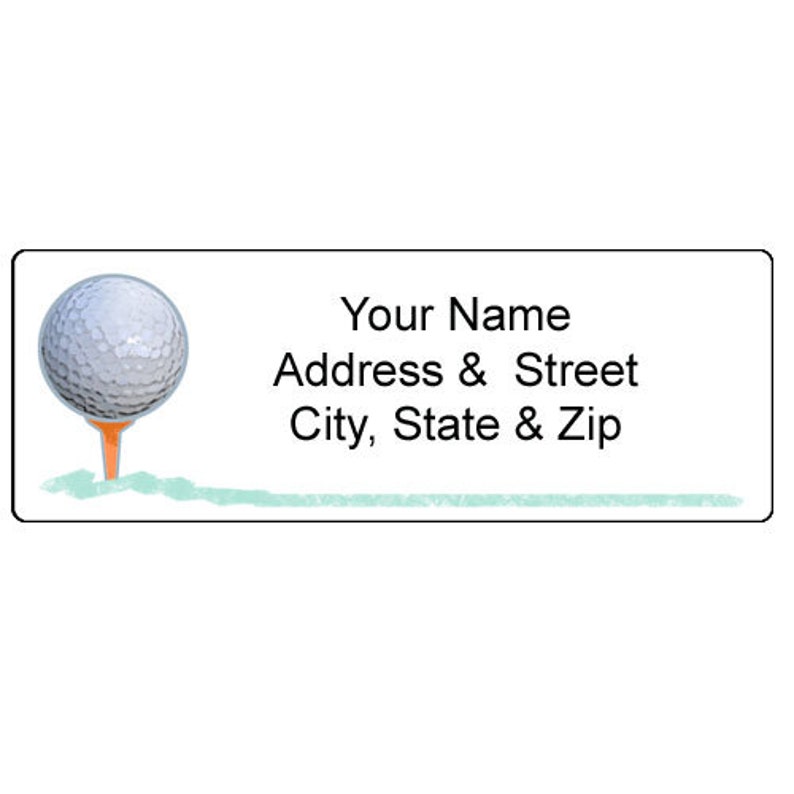 Golf Ball Return Address Label Sports Fun Personalized | Etsy