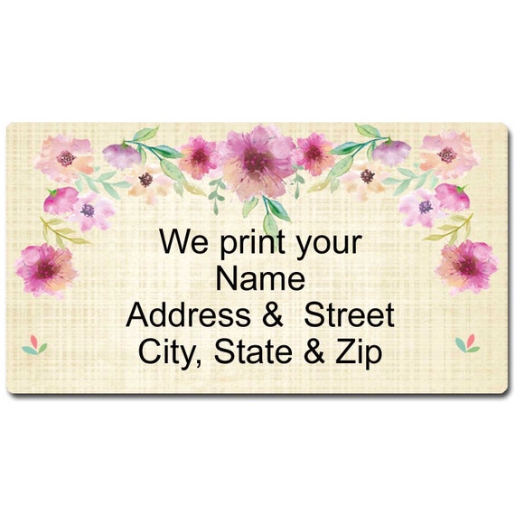 Floral Custom Address Label Personalized Address Label | Etsy
