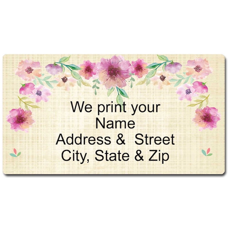 Floral Custom Address Label Personalized Address Label | Etsy