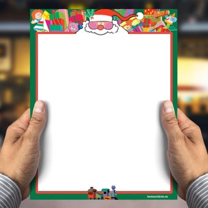 Holiday Stationery - Santa Christmas Theme Stationery -8.5 X 11 Inches ...