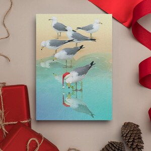 Christmas Cards, Coastal Beach Theme, 12 Seagull Holiday Pack With ...