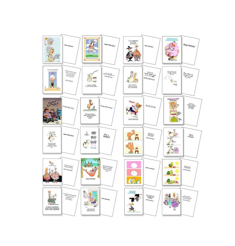 Funny Birthday Card Assorted Pack of 24 Cards & 25 Envelopes | Etsy