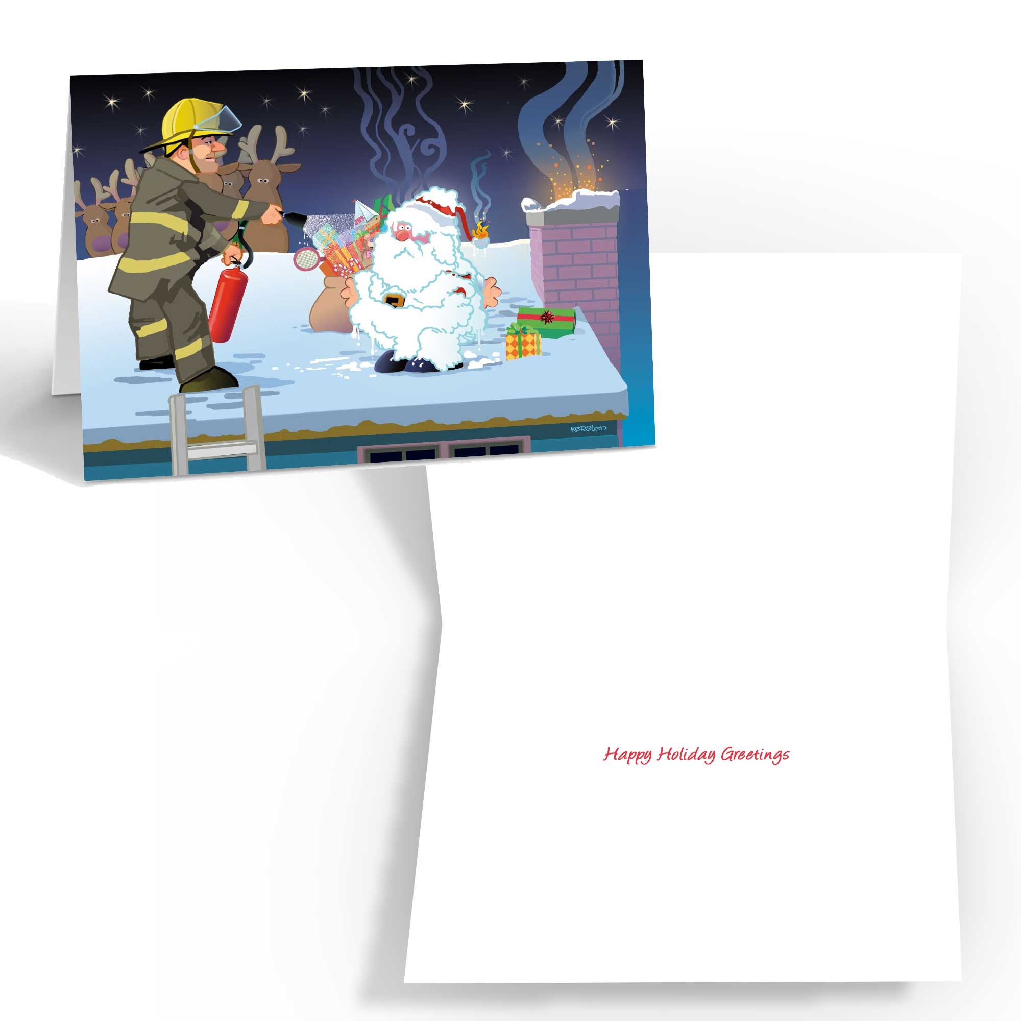 Firefighter Christmas Cards 16 Fireman Firemen Rescue Fire - Etsy