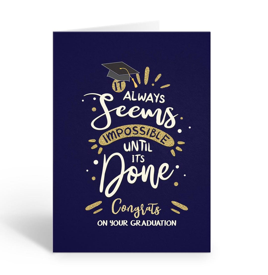 Graduation Cards - Inspirational Graduation Card - Single Card With ...