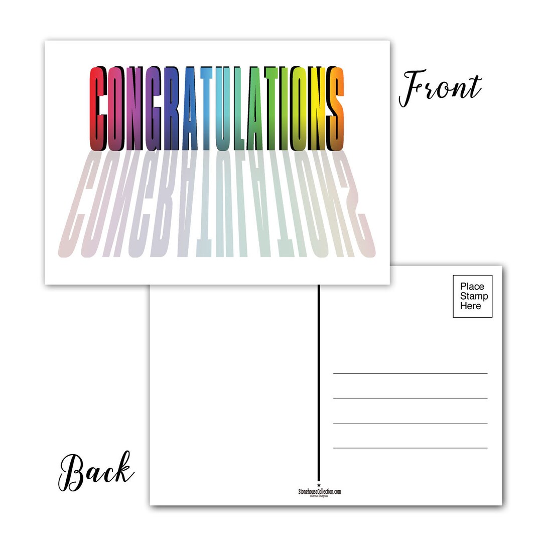 Congratulations - Set of 50 Congratulations Postcards - 4 X 6 Congrats ...