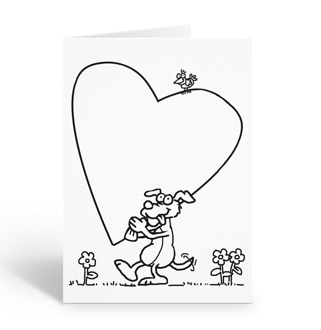 Color in Valentine's Day Kid Set - Coloring Greeting Cards for Kids ...