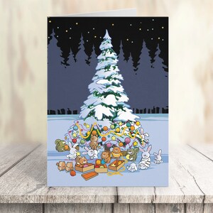 Forest Animals Are Decorating Their Christmas Tree Holiday Card 12 ...