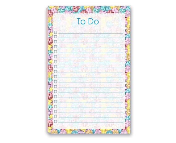 Colorful Border to Do List Magnetic Notepad 8.5 X | Etsy