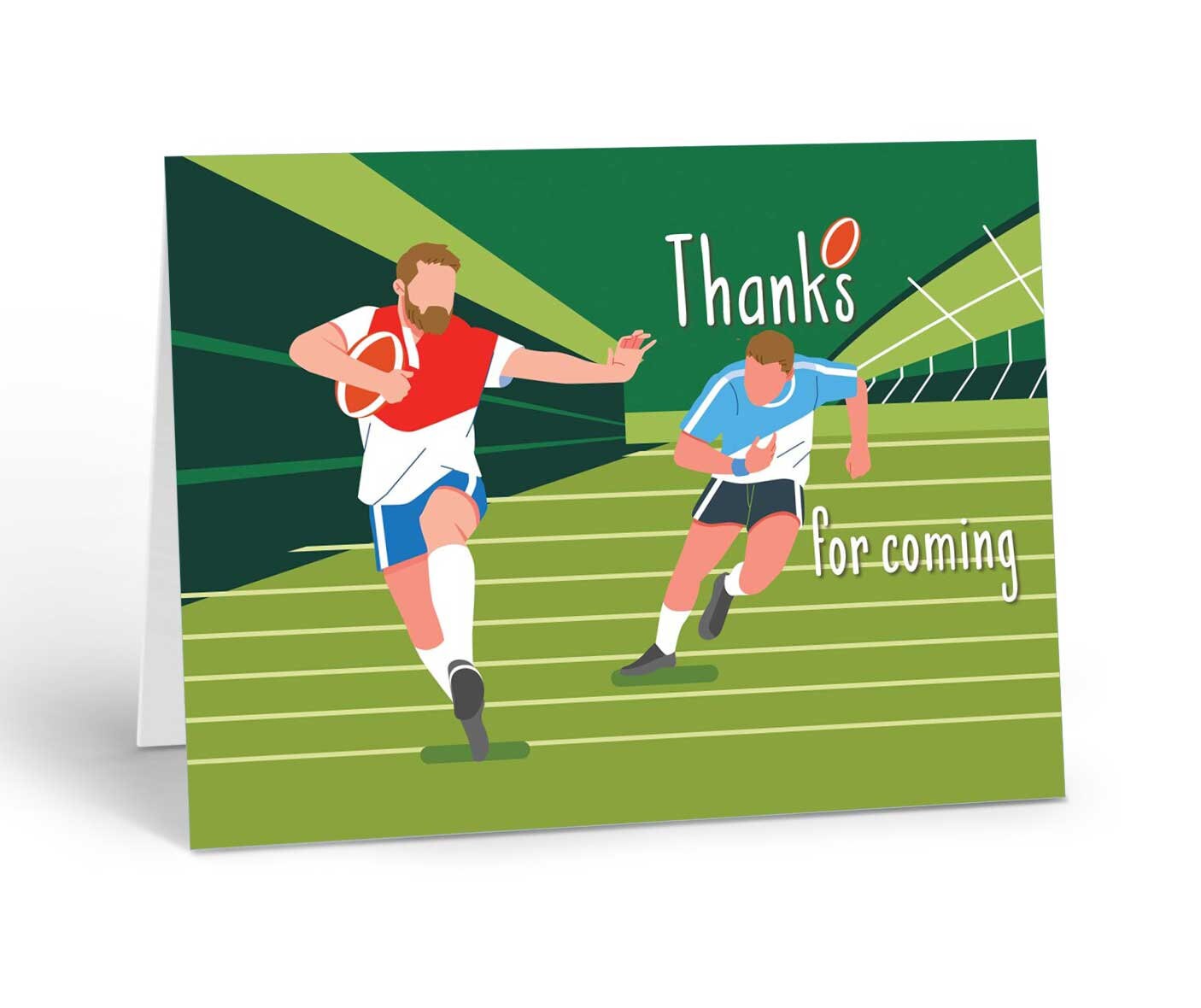 Football Thank You Note Card - 10 Thank You Note Cards and Envelopes ...