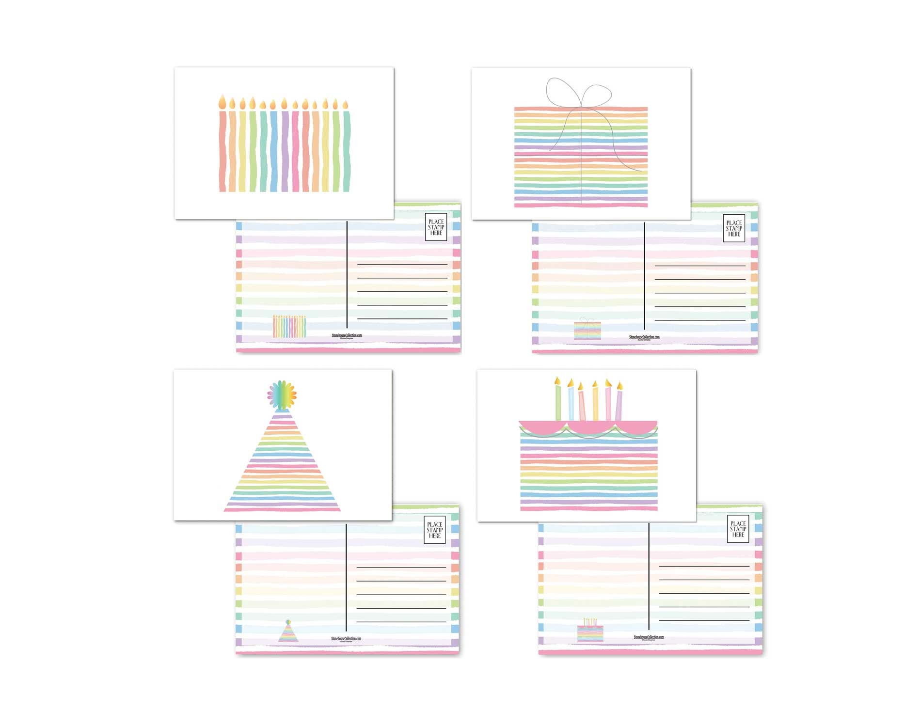 Assorted Happy Birthday Postcards - Full Color Both Sides! - 4 X 6 ...