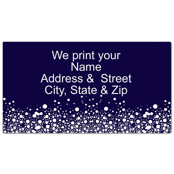 White Dots & Navy Blue Address Label Personalized Address | Etsy