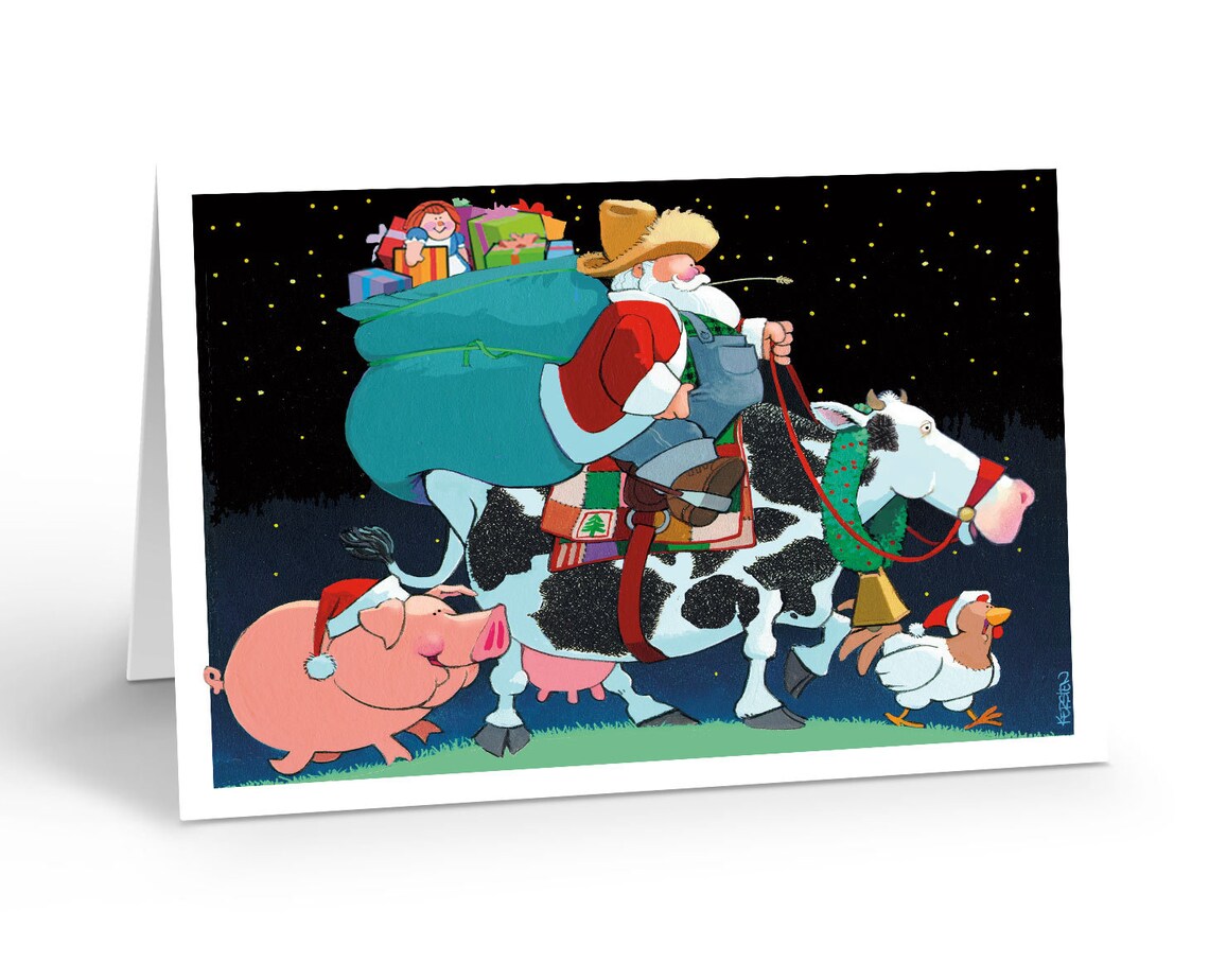 Assorted Country and Farm Christmas Card - 18 Cards & Envelopes - Farm ...