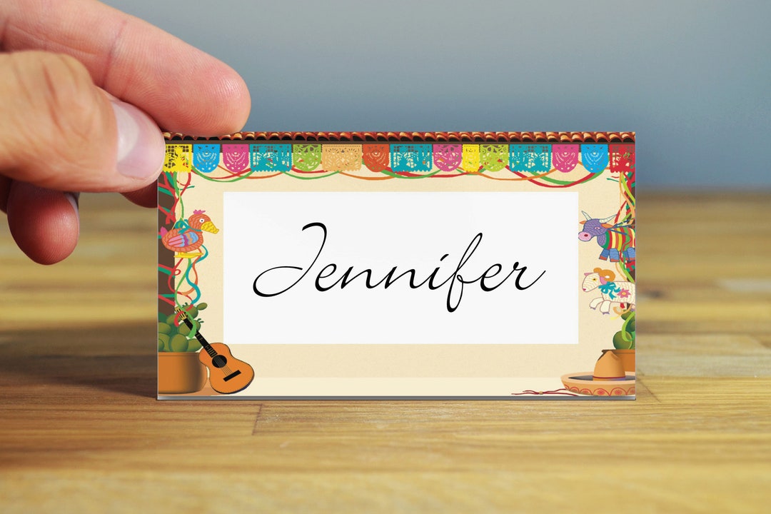 Fiesta Celebration Place Cards - 25 Guest Seating Name Cards - Party ...